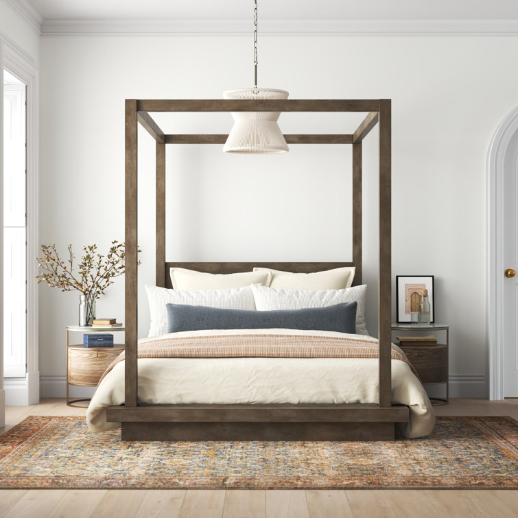 Solid wood canopy bed store
